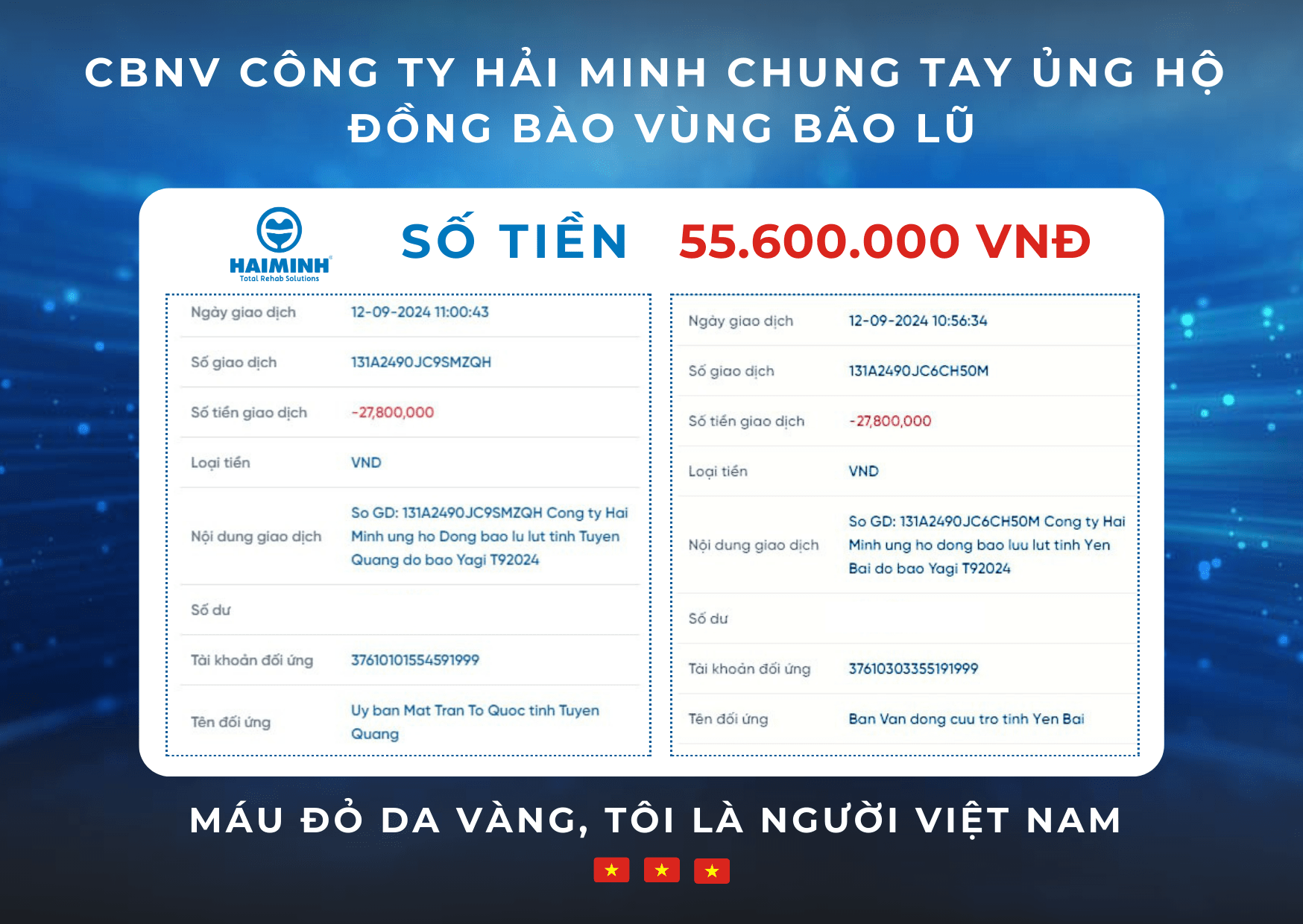 CBNV Hải Minh chung tay ủng hộ đồng bào vùng bão lũ - Thiết bị y tế Hải ...